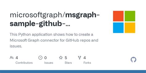 Github Microsoftgraphmsgraph Sample Github Connector Python This