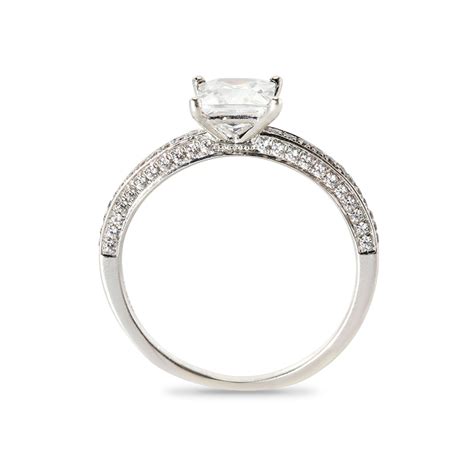 Princess Cut Pave Setting On The Inner Side Lab Grown Diamond
