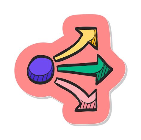 Premium Vector Hand Drawn Propagate Arrows Icon In Sticker Style Vector Illustration