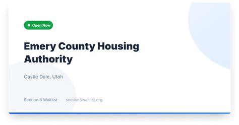 Emery County Housing Authority Waiting List Status Section 8 Waitlist