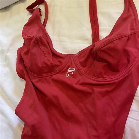 Vintage Fila High Leg Swimsuit Amazing Pillar Box Depop