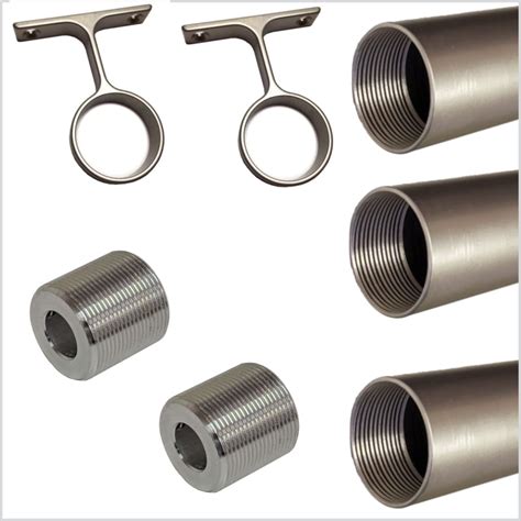 Connect Threaded 1 516 Round Rod Kit 12ft Satin Nickel Style A