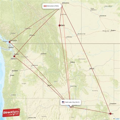 Direct Flights From Salt Lake City To Edmonton Slc Yeg