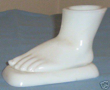 Rare Antique Trilby Foot Milk Glass Toothpick Holder 40997388