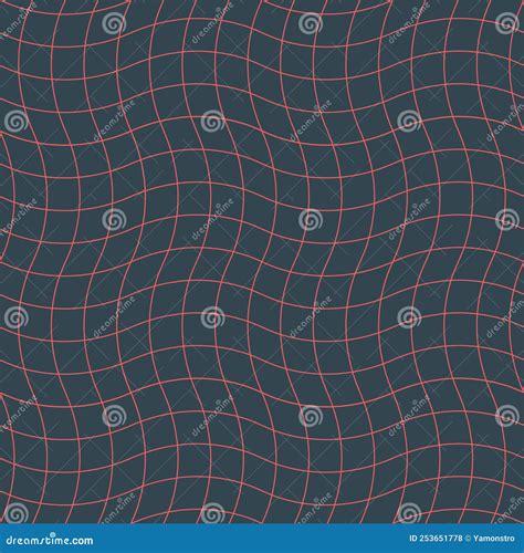 Conceptual Wireframe Warped Surface Outline Seamless Pattern Abstract Background Stock Vector