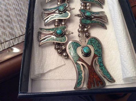 Antique Silver Squassh Blossom Necklace Signed Sep 20 2022