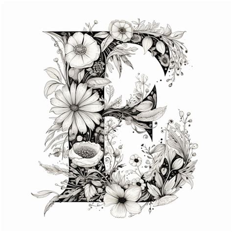 Premium AI Image A Drawing Of A Floral Letter D With Flowers And Leaves Generative Ai