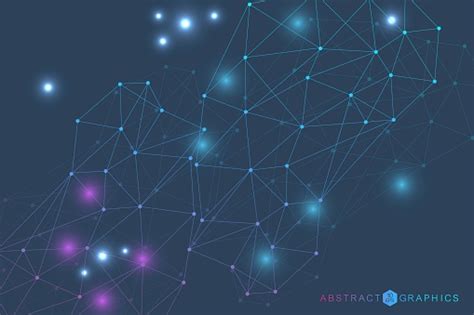 연결된 선과 점이 있는 기하학적 추상적 배경입니다 구조 분자 및 통신 설계를 위한 과학적 개념 의료 기술 과학 배경 벡터 그림입니다 데이터에 대한 스톡 벡터 아트 및 기타