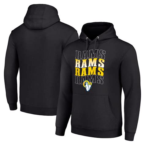 Mens Starter Black Los Angeles Rams Four Team Name Logo Fleece