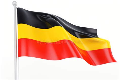 German Flag On A Plain White Background Stock Illustration