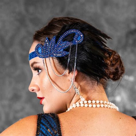 1920s Blue Swirl Flapper Headpiece Flapper Boutique