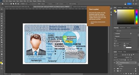 Canada Ontario Driving Licence Template Mehran System