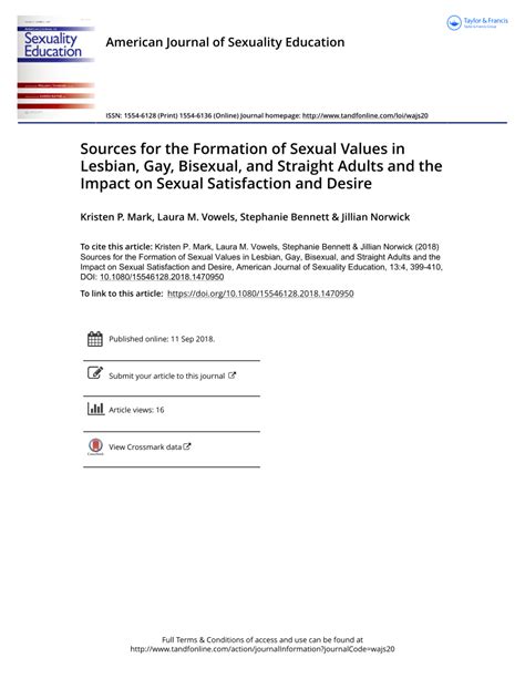 Pdf Sources For The Formation Of Sexual Values In Lesbian Gay
