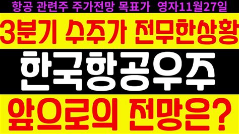 한국항공우주 주가전망 항공 관련주 3분기 수주가 전무한 상황 앞으로의 전망은 Feat 디에스경제연구소 영자 목표가 Youtube