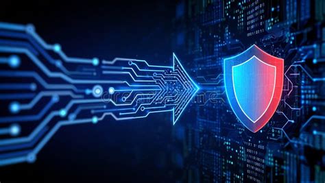 Digital Shield Protecting Data Flow From Cyber Threats Technology Cybersecurity Stock