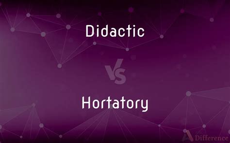 Didactic Vs Hortatory — Whats The Difference