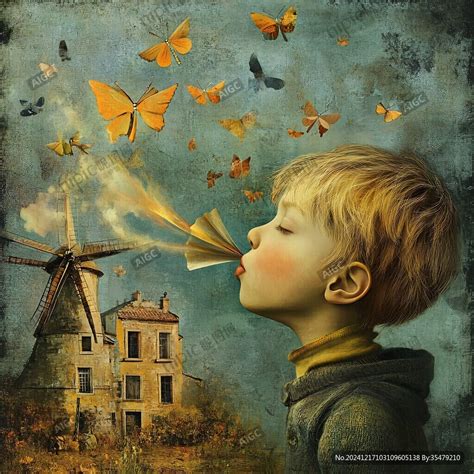 Ai创作图蝴蝶与仙境 童话一般的童年 小孩的梦想 风中的童年 童年的梦想 梦幻唯美童话童年美梦 童心幻想 想象力世界 梦幻儿童插画 儿童想像力 童话世界招贴画 幻想梦境插画 幻想美好的理想