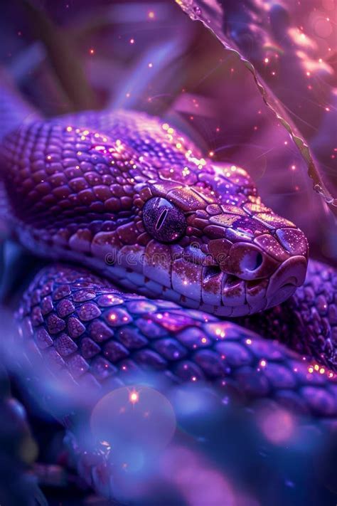 Python Místico Violeta En Medio De Brillantes Caídas De Serpiente