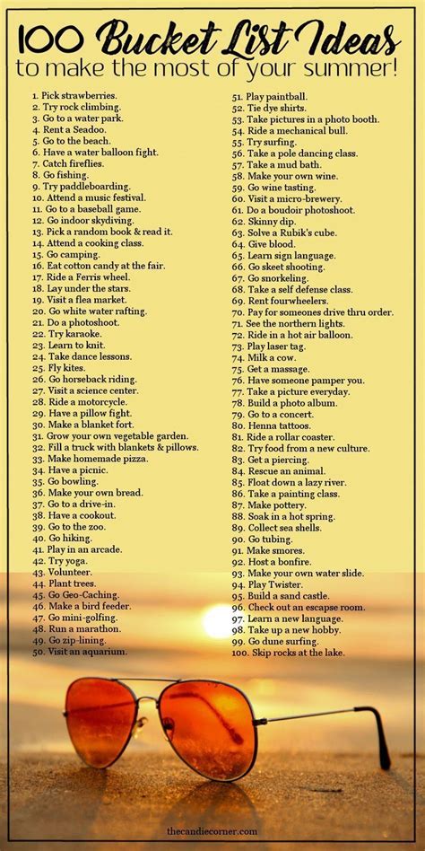 100 Summer Bucket List Ideas for Teens