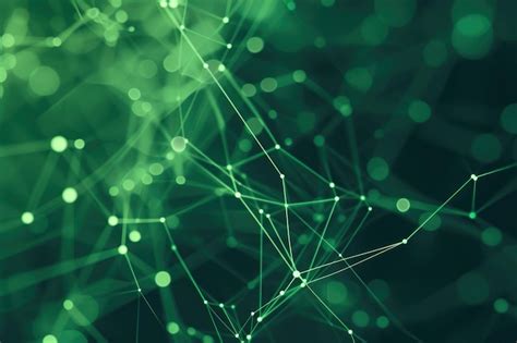 Green Abstract Matrix With Interconnected Nodes Premium Ai Generated