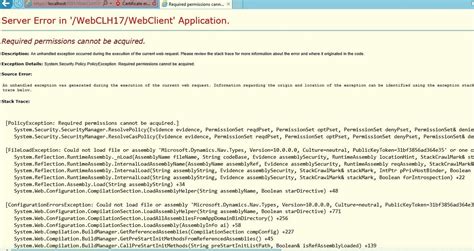 RESOLVED PolicyException Error After Upgrading CU In WebClient Mibuso