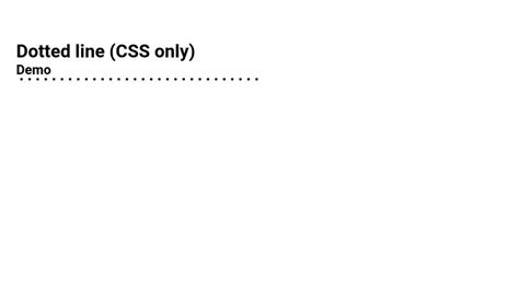 Dotted Line Css Only