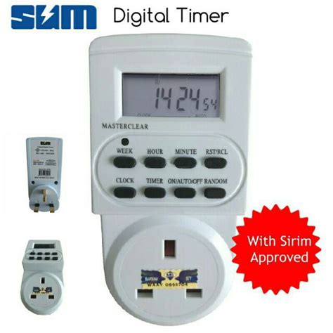 Original [sirim Certified] Sum 24 Hours Digital Timer 0026 Uk Plug Fertigasi Hydroponics