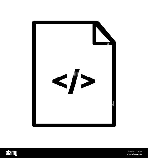 Vector Line Icon Web Document Contains Data From The Internet Coding