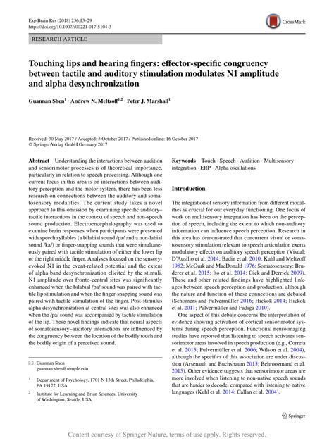 Touching Lips And Hearing Fingers Effector Specific Congruency Between