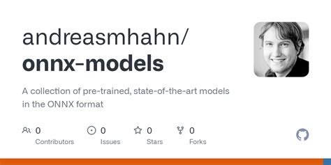 Github Andreasmhahnonnx Models A Collection Of Pre Trained State Of The Art Models In The