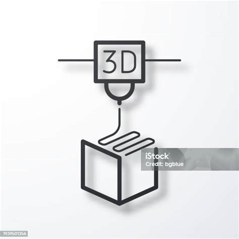 3d 프린터 흰색 배경에 그림자가 있는 선 아이콘 0명에 대한 스톡 벡터 아트 및 기타 이미지 0명 3d 스캔 3차원 인쇄 Istock
