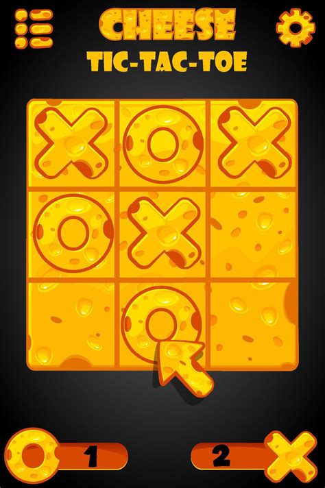Adobe Illustratotic Tac Toe In Cheese Style Ui Game With Cursor Arrow