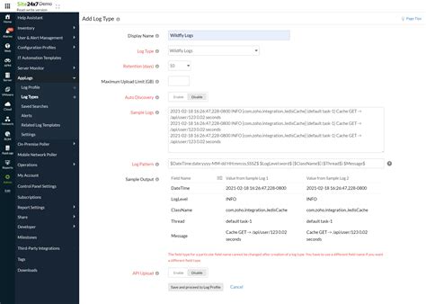 Wildfly Logs Online Help Site24x7
