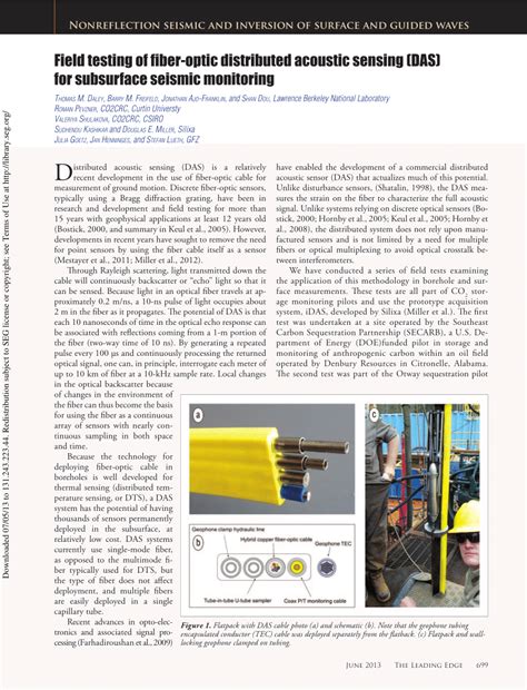 Pdf Field Testing Of Fiber Optic Distributed Acoustic Sensing Das