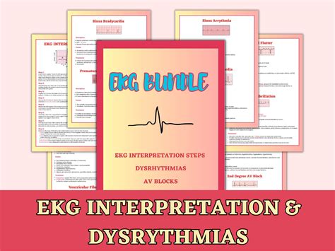 Ekg And Dysrhythmia Interpretation Cheat Sheet Bundle Nursing Fundamentals Nursing School