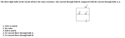 Solved The Three Light Bulbs In The Circuit All Have The