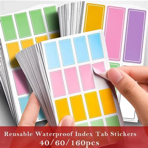 4060160pcs Index Tab Stickers Candy Color Classfication Label Marks