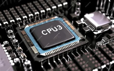 Computing Processor Cpu Microchip And Electronic Circuit Board Advanced Technology Concept