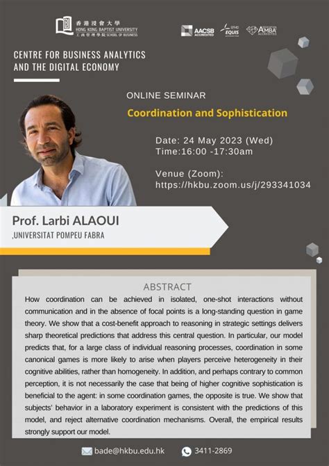 Prof Larbi Alaoui From Universitat Pompeu Fabra Cbade