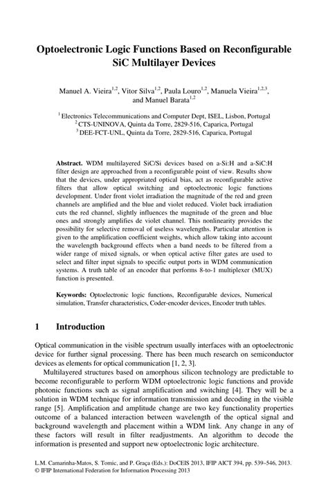 PDF Optoelectronic Logic Functions Based On Reconfigurable SiC Multilayer Devices