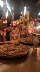 Pizza Costumes At Pizza Party 