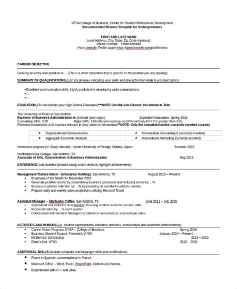 Free 8 Sample College Graduate Resume Templates In Ms Word Pdf