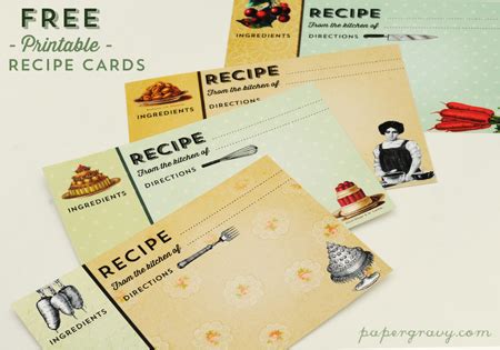 25 Free Printable Recipe Cards Home Cooking Memories