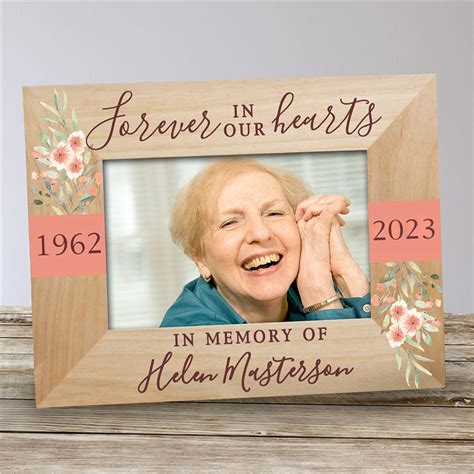 Custom Forever In Our Hearts Floral Memorial Frame Tsforyounow