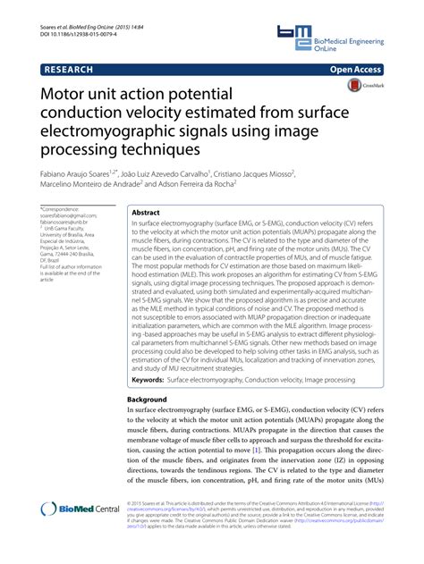 Pdf Motor Unit Action Potential Conduction Velocity Estimated From Surface Electromyographic
