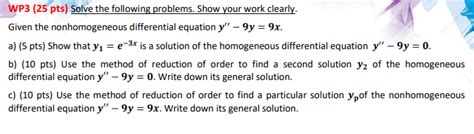 solved wp3 25 pts solve the following problems show your