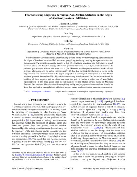 Pdf Fractionalizing Majorana Fermions Non Abelian Statistics On The Edges Of Abelian Quantum
