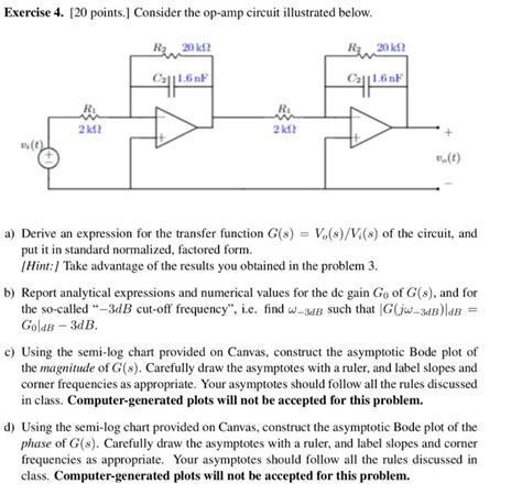 [solved] exercise 4 [20 points ] consider the op amp circuit