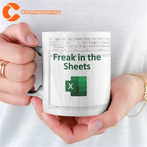 Funny Freak In The Sheets Excel Mug Design Corkyshirt