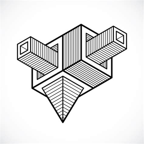 Premium Vector Abstract Three Dimensional Shape Vector Design Cube Element